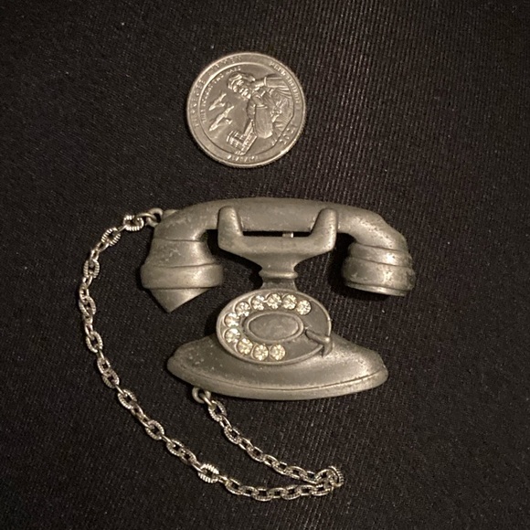 Vintage | Jewelry | Vintage Jj Jonette Jewelry Vintage Telephone Brooch ...